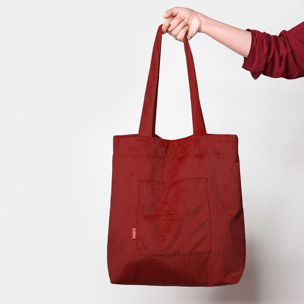 Dauky Corduroy Totebag - Totebag Elegan dengan Bahan Corduroy dan Pocket Praktis