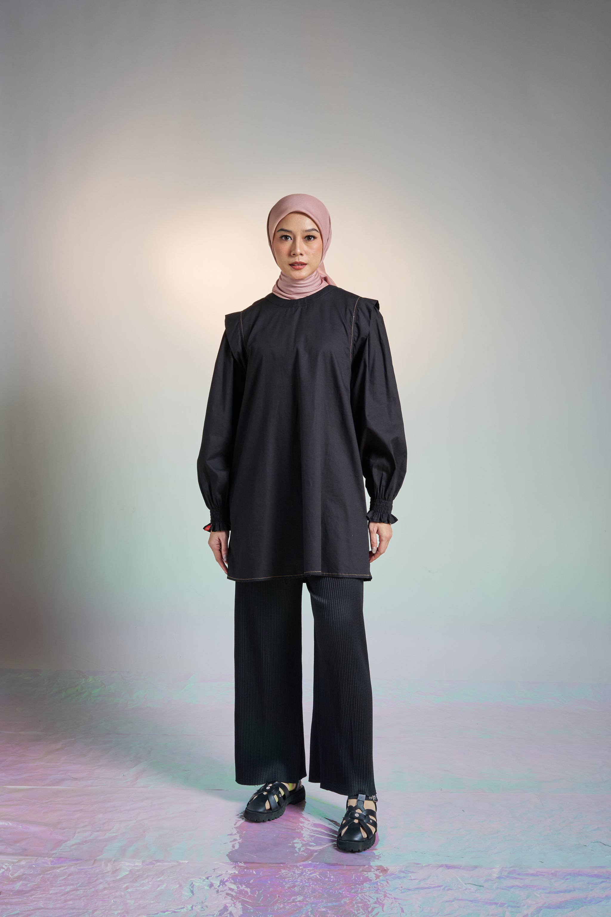 M TUNIC AIRY COTTON - BLACK