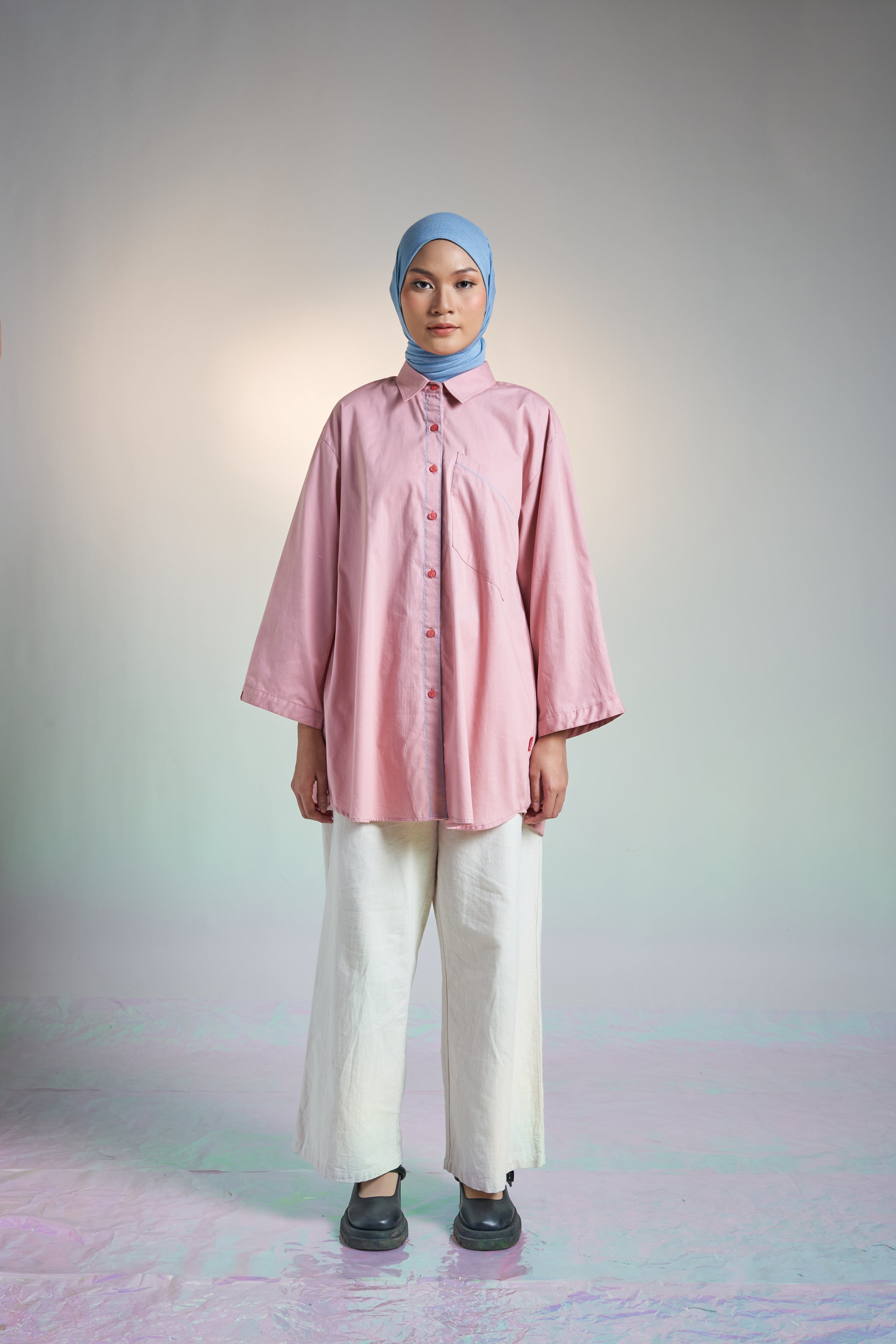 M TUNIC WIDE AIRY COTTON - DUSTY PINK