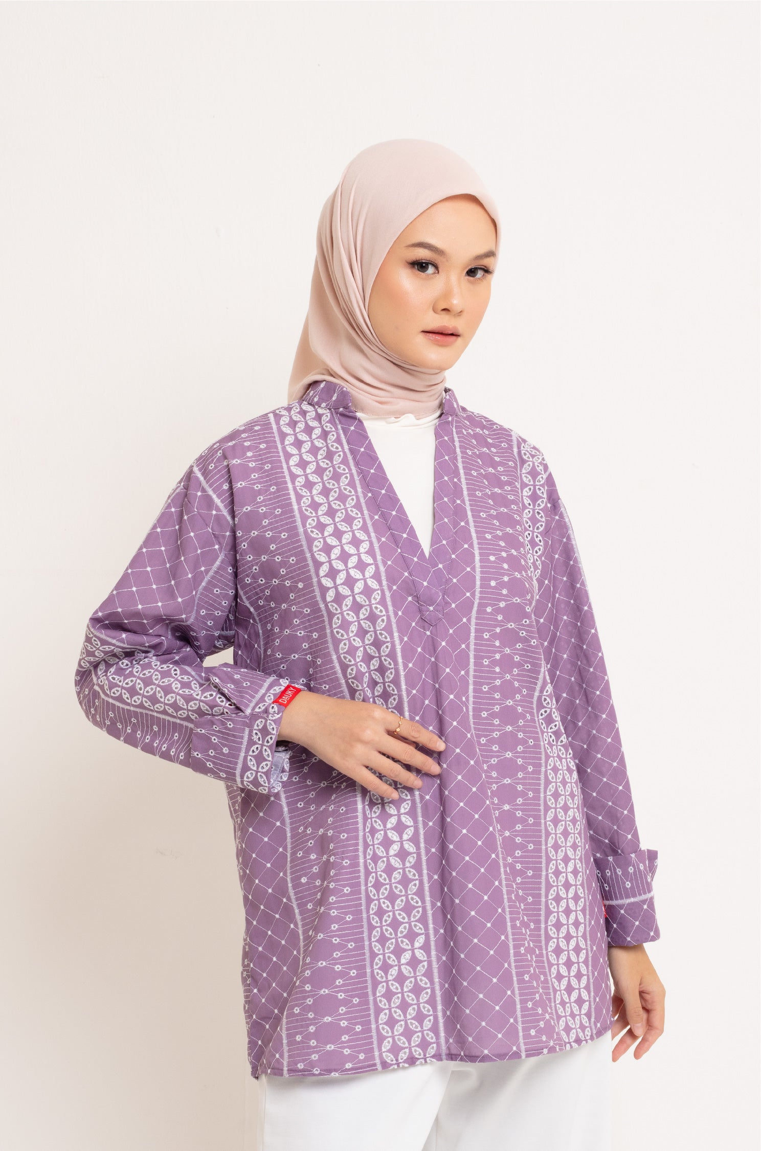 M Tunic Boxy Lace Cotton - Tunik Oversized Bergaya Edgy | Dauky
