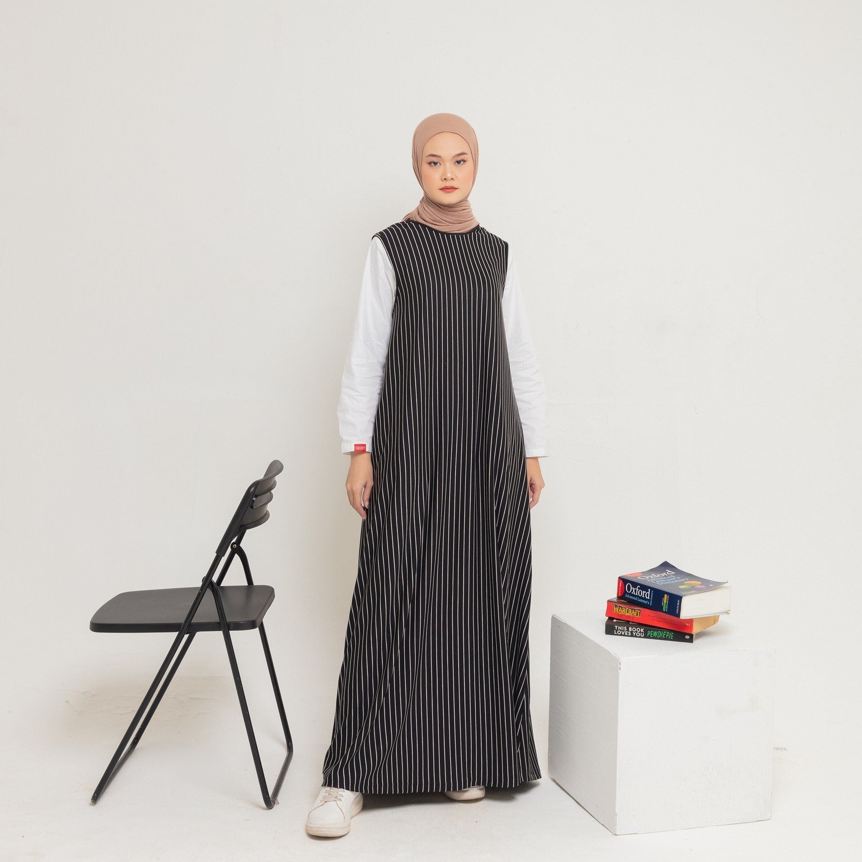 Dauky Dress Sleeveless Stripe Knit - Long Dress Knit Halus dengan Motif ...