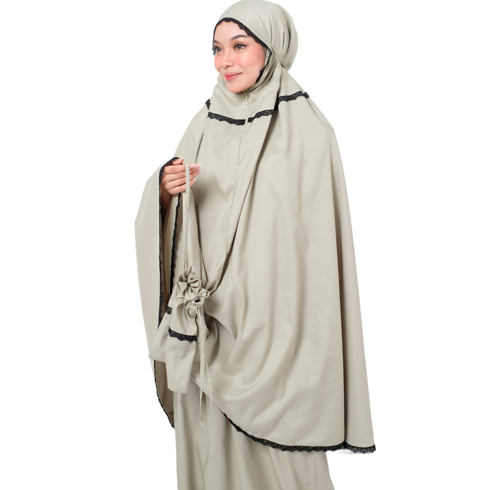 Mukena Travel Two In One - Darkgrey | Praktis, Chic, & Elegan